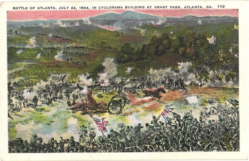 Atlanta Georgia Battle of Atlanta Cyclorama Building Painting Vintage ...
