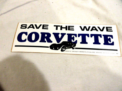 Corvette Save the Wave Vinyl Bumper Sticker | eBay