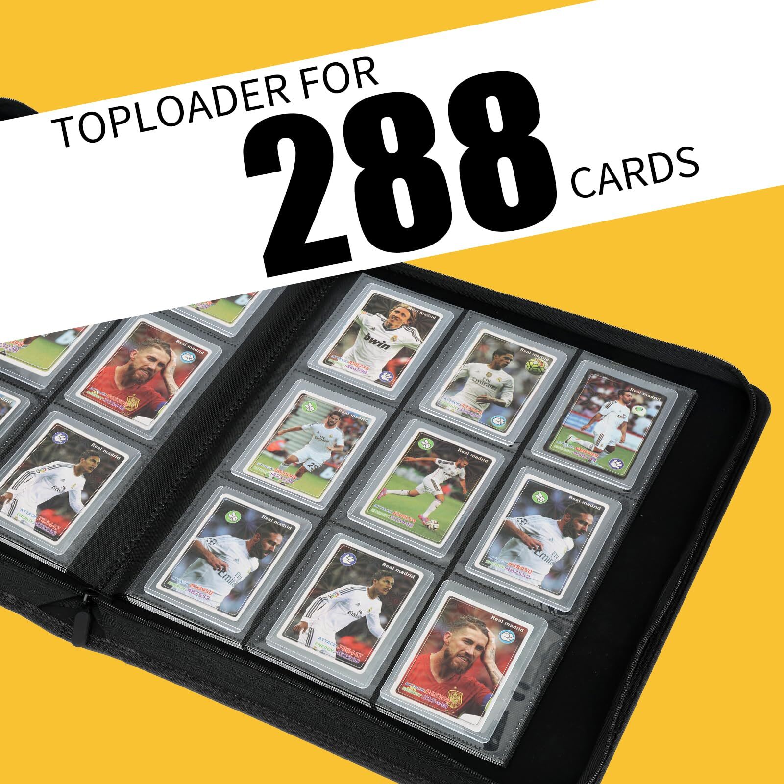 Toploader Binder 9 Pocket Pages Sleeves Holds 288 Toploaders for 3 x 4 ...