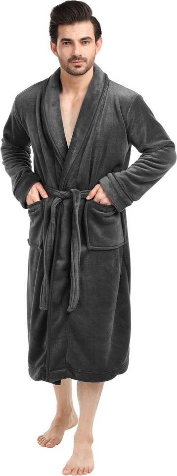 NY Threads Luxurious Mens Shawl Collar Fleece Bathrobe Large-X-Large ...