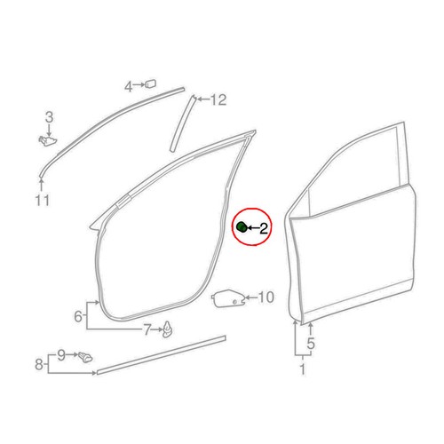 10X Door Shell Bumper for Toyota Avalon Corolla Camry Prius Yaris Lexus ...