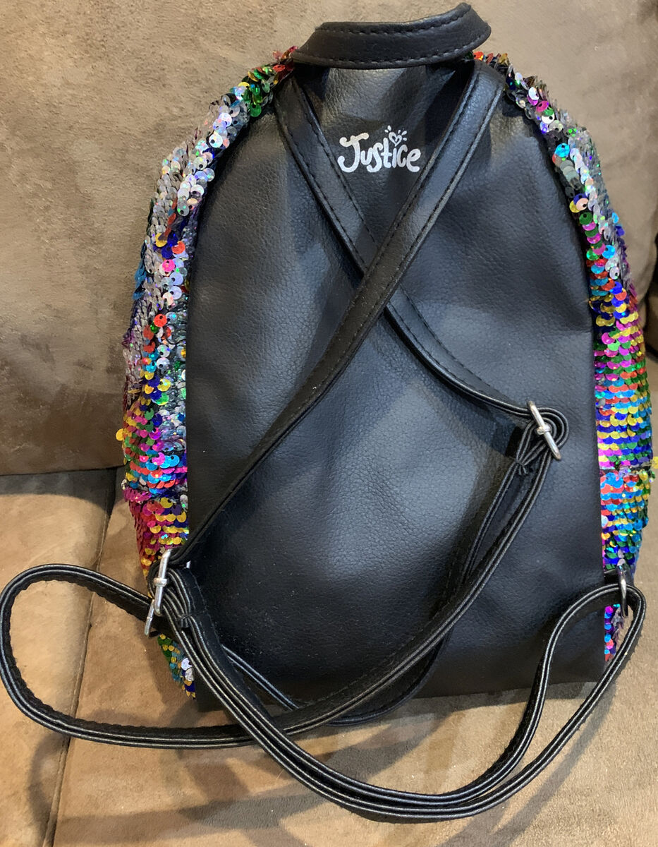 JUSTICE MINI BACKPACK RAINBOW FLIP SEQUINS SNAP CHAT JUSTICE MINI BACKPACK RAINBOW FLIP SEQUINS SNAP CHAT