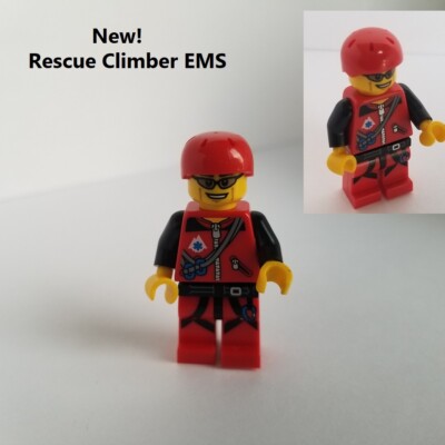 Lego Rescue Climber EMS Red Helmet Minifigure Ambulance Extreme Rescuer ...