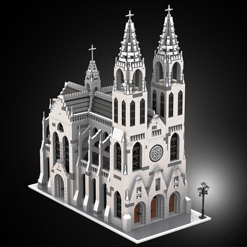 Gothic Cathedral MOC Building Blocks Set, Medieval DIY Model Bricks Toy ...