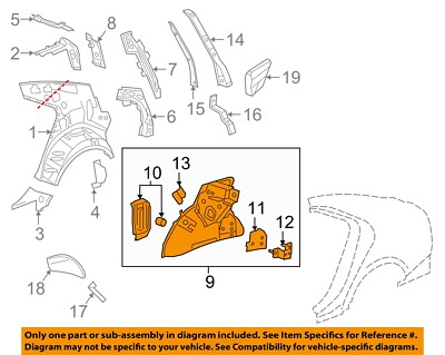GM OEM 13-19 ATS Quarter Panel Inner Structure-Inner Wheelhouse ...