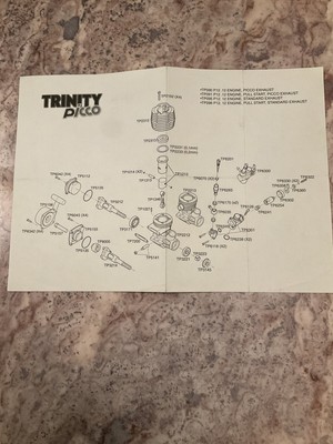Vintage Trinity Picco Engine Exploded View Sheet RC Car Truck Parts ...
