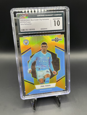 Phil Foden Gold Refractor /10 Daka Manchester City Gem Mint 10. | eBay