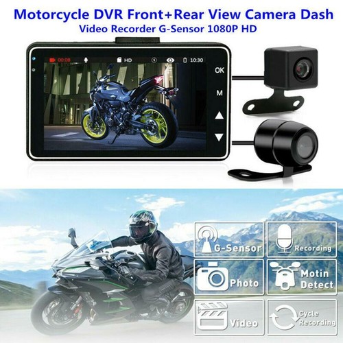 Motorcycle DVR Front & Rear View Camera 3" Dash Auto Video Recorder G ...