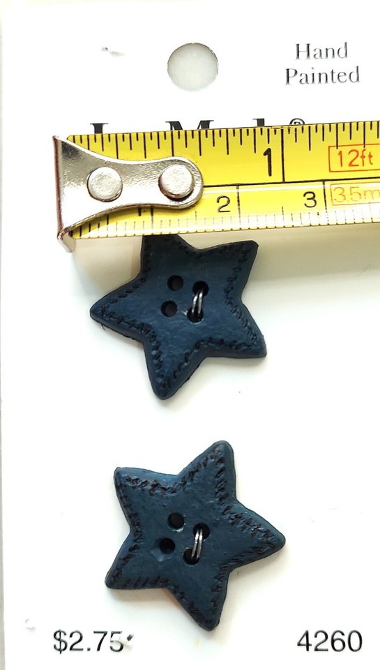 NEW Blue STARS Buttons 4 La Mode Hand Painted 4 hole Flat | eBay