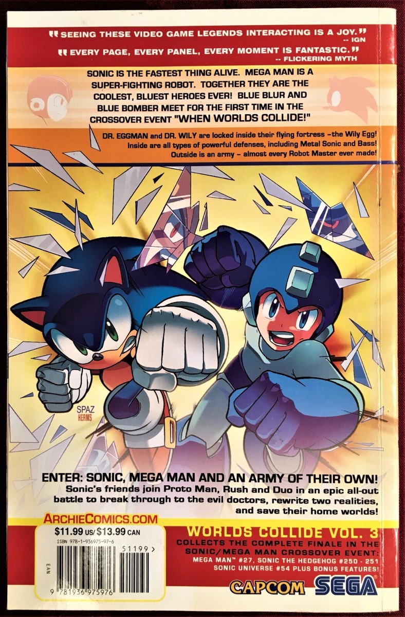 Sonic Mega Man And SONIC MEGA MAN COMIC BOOK 2015 WORLDS COLLIDE Vol 1