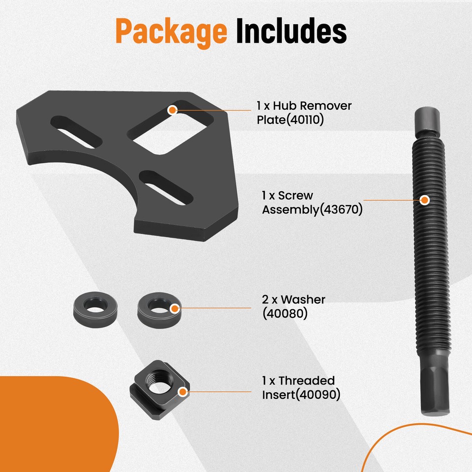 Hub Removal Tool Kit Wheel Bearing Hub Remover Plate for Most 5 6 8 Lug ...