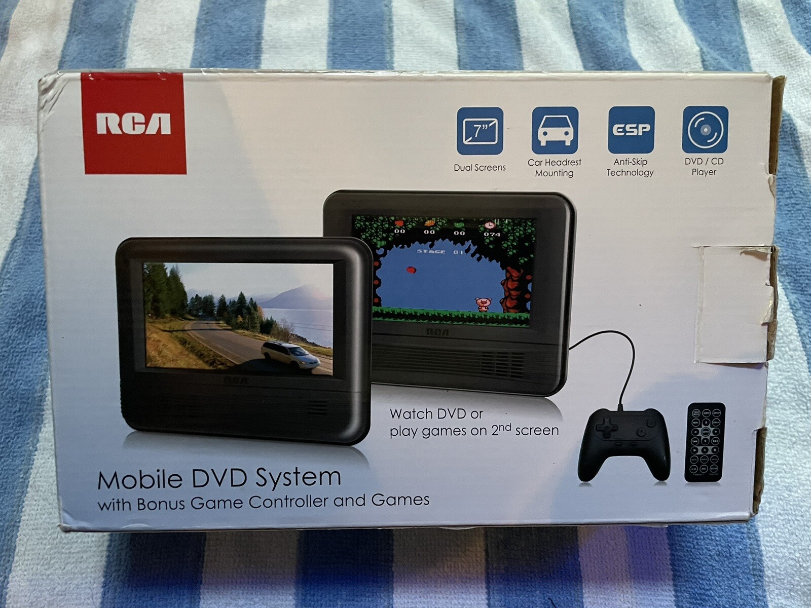 RCA Mobile DVD Player 7 Inch W/Cables, Remote, Game Controller ...