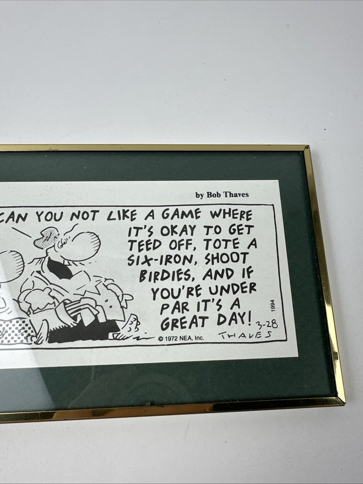 VINTAGE BOB THAVES FRANK AND ERNEST COMIC STRIP CARTOON DESK ART GOLF ...