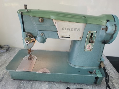 Singer Sewing Machine Blue/Green 327K *NO CASE* *READ* | eBay