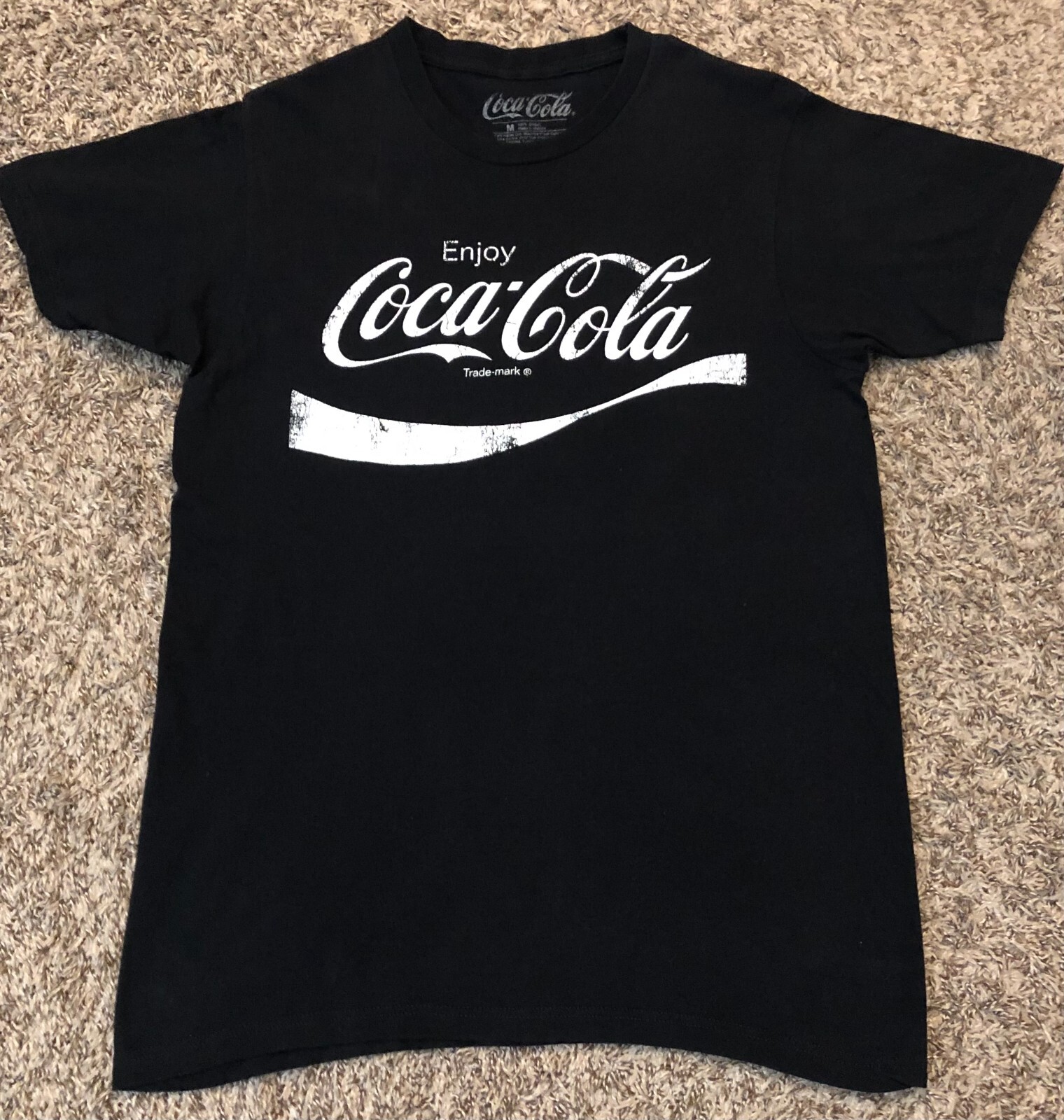 Coca Cola Official Classic Spell Out Logo Men's Black… - Gem