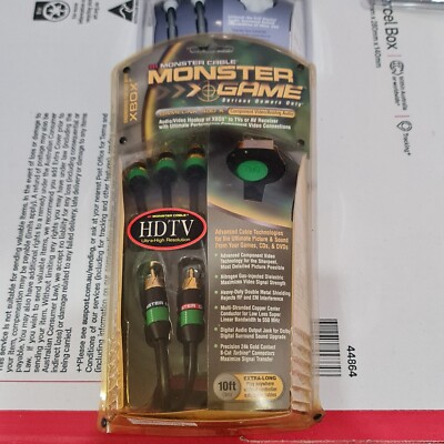 Monster Cable Gamelink 400X XBOX Gold Component Video Cable BRAND NEW ...