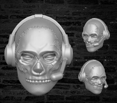 Ghost Call of Duty MW 1:12 scale custom unpainted Head 6" Action Figure ...