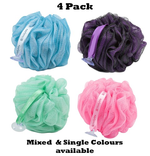 Bodylife Body Buffer Exfoliating Bath & Shower Scrunchie Puff 55g Four ...