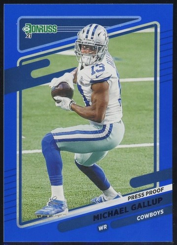 2021 Donruss Michael Gallup Press Proof Blue Parallel Dallas Cowboys ...