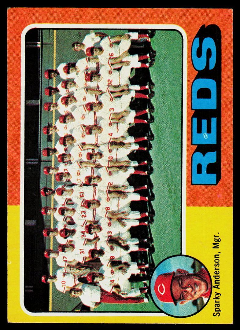 1975 Topps #531 Cincinnati Reds - Unmarked Checklist - EXMT - ID110 | eBay