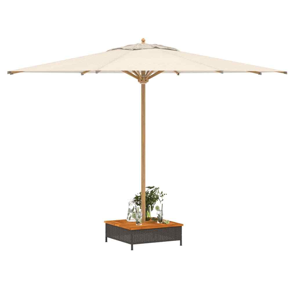 Parasol Base Cover Black 70x70x25 Poly Rattan and Acacia B5L7 | eBay