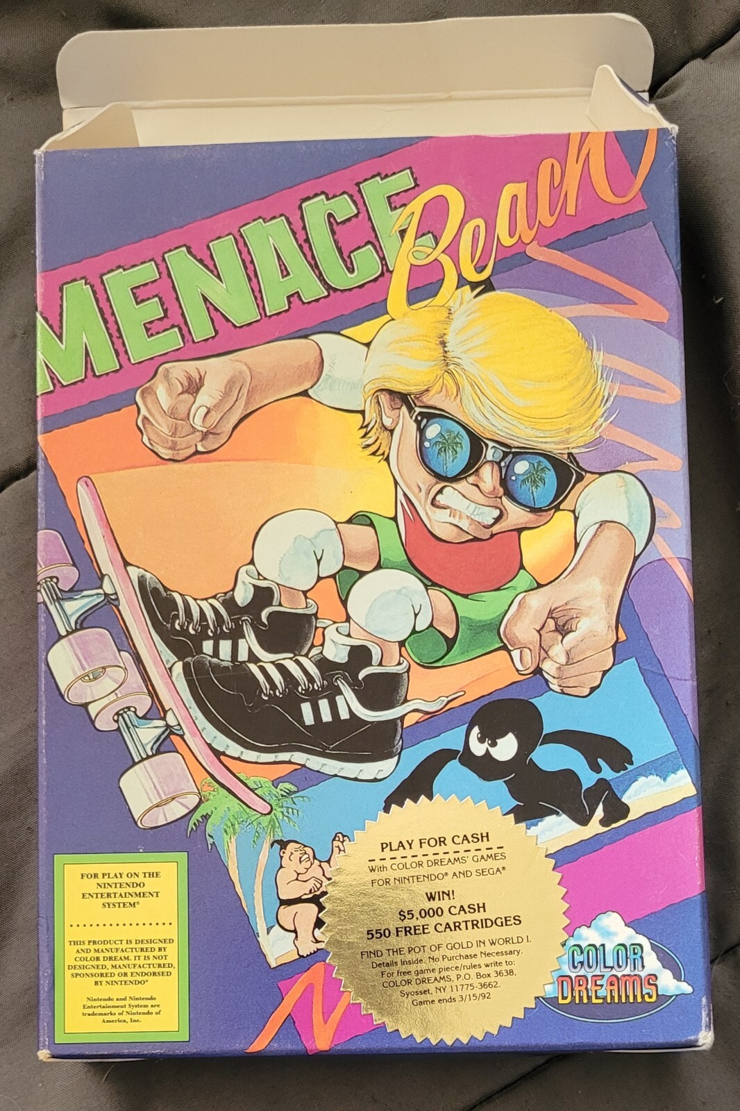RARE GRAIL! Menace Beach CIB NES Video Game Complete In Box Nintendo ...