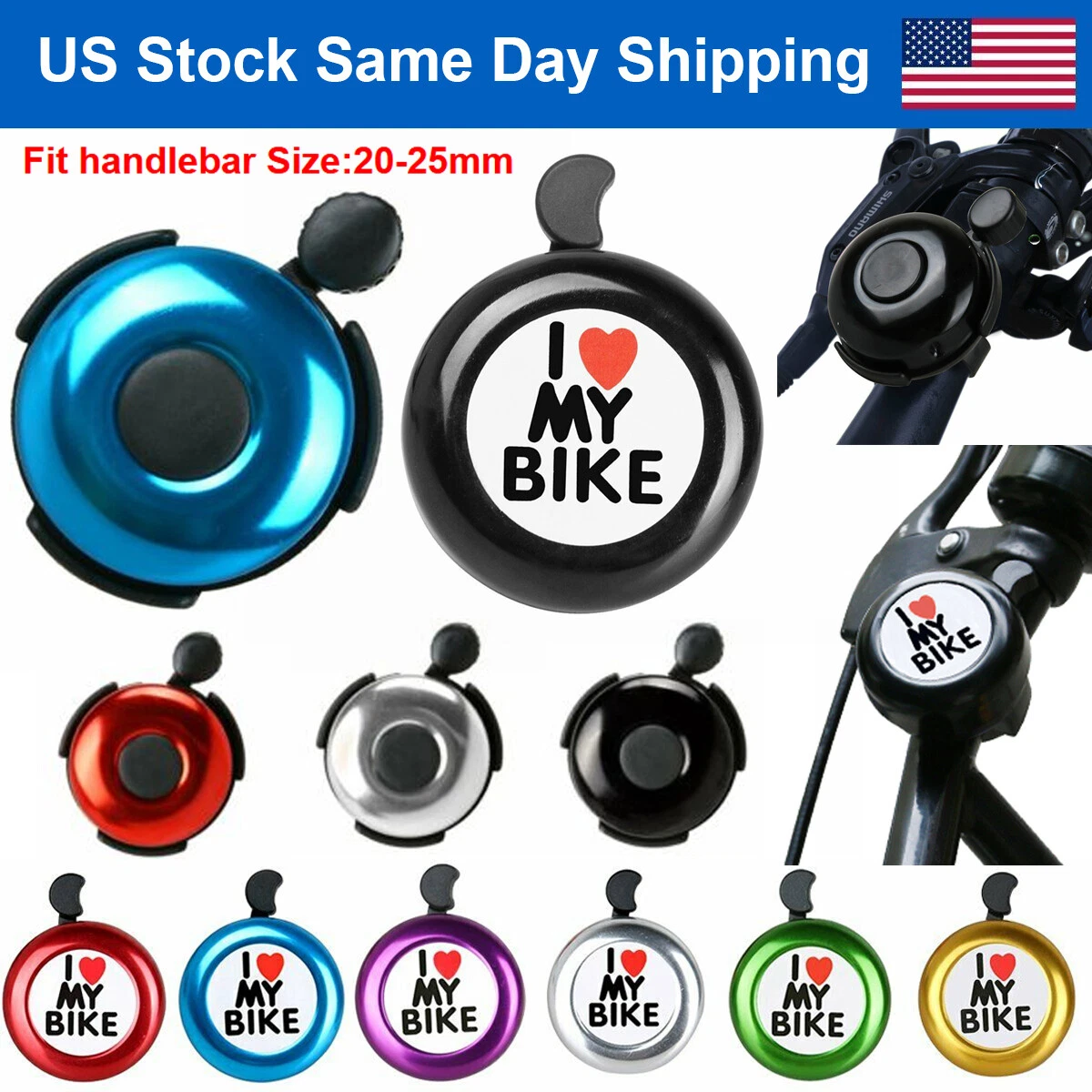 Aluminum Bike Bell Ring Classic Bicycle Bell Handlebar Horn Alarm Ring ...