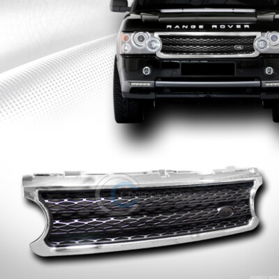 For 06-09 Range Rover L322 Chrome/Black Honeycomb Mesh Front Bumper ...