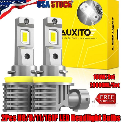 2Pcs Super Bright H8/H9/H11 LED Headlight Bulb 20000ML 100W Low High ...