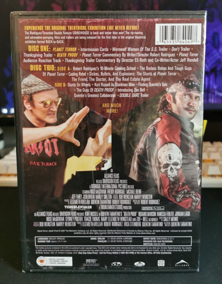 Grindhouse (DVD, 2007) Death Proof Planet Terror New Sealed Horror Rare ...