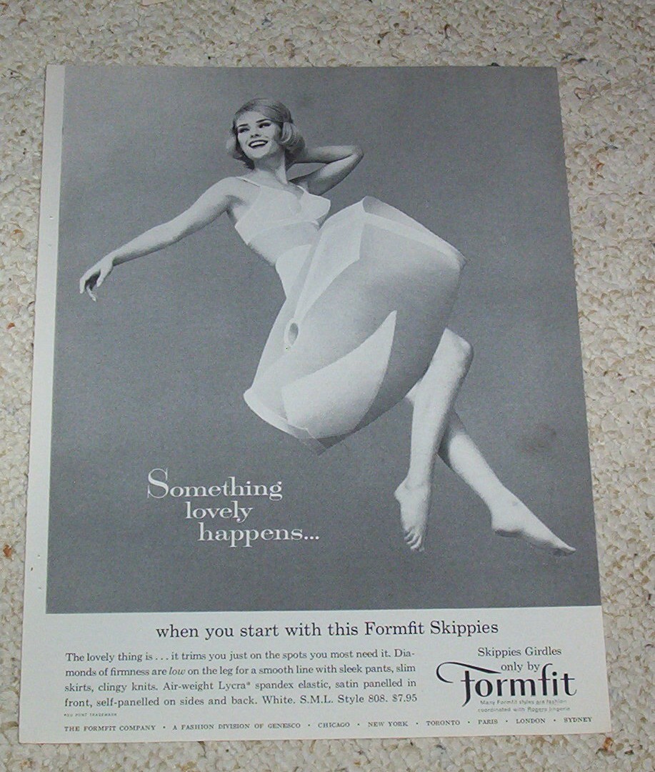 1963 Print Ad Formfit Skippies Pantie Girdle Lycra Sexy Blonde Girl