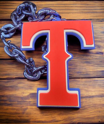 New MLB TEXAS RANGERS Jumbo Big BLUE Fan Chain Necklace Foam | eBay