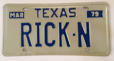 Vanity RICK N license plate Richard Ricky Frederick Ulric Cedric Eric ...