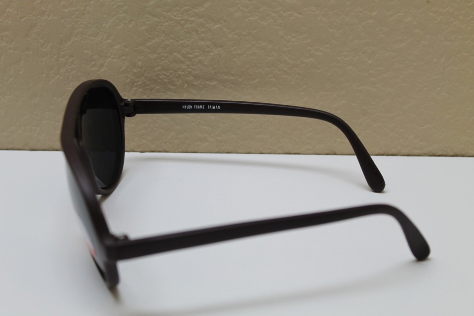 Aviator Sunglasses w Nylon Frames Super Dark Blue Lens Black or Brown ...
