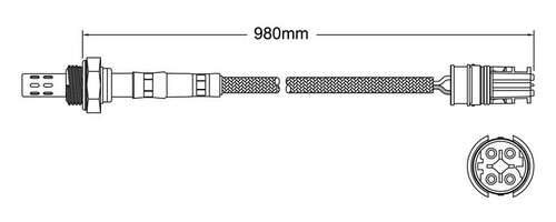 Pre-Cat Cyl 4-6 oxygen sensor for BMW 520i E39 M52 B20 6-Cyl 2.0 9/98 ...