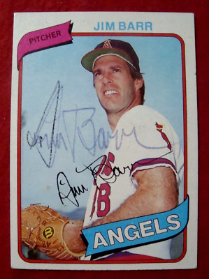 JIM BARR SIGNED 1980 TOPPS CALIFORNIA ANGELS baseball card AUTOGRAPH ...