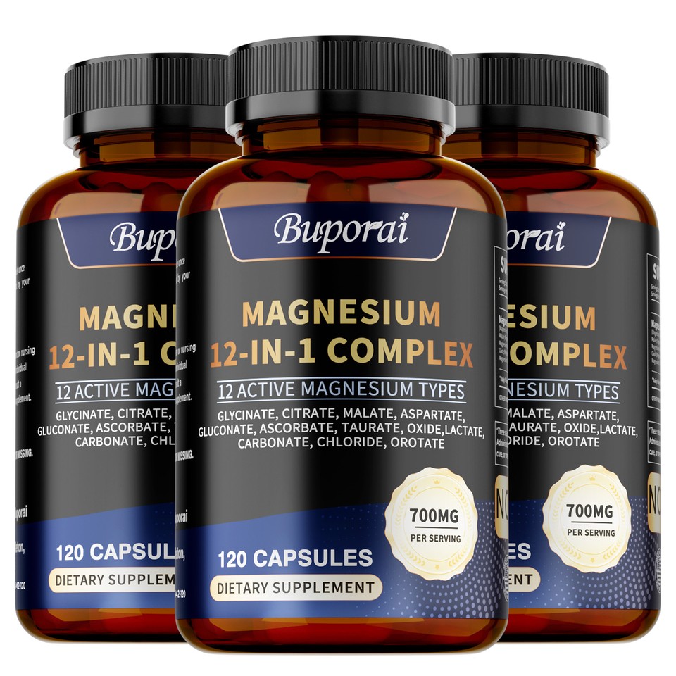 Magnesium 12 in 1 Complex - Magnesium Glycinate, Citrate, Malate, L ...