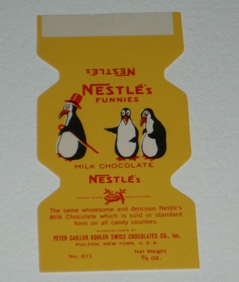 1930's NESTLE'S FUNNIES Candy Bar Wrapper - Penguins | eBay