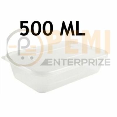 HEAVY DUTY SATCO 500ML PLASTIC CONTAINERS+LIDS CLEAR MICROWAVE FOOD ...