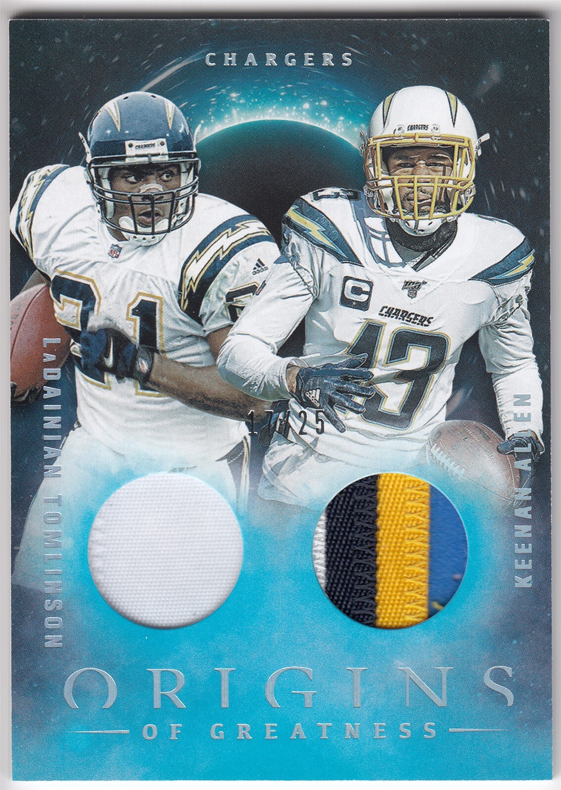 2020 Panini Origins Of Greatness Turquoise TOMLINSON ALLEN OG-16 #17/25 ...