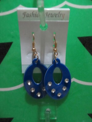 Fashion Jewelry Drop Earrings Dangle Type Dark Blue Brand New | eBay ...