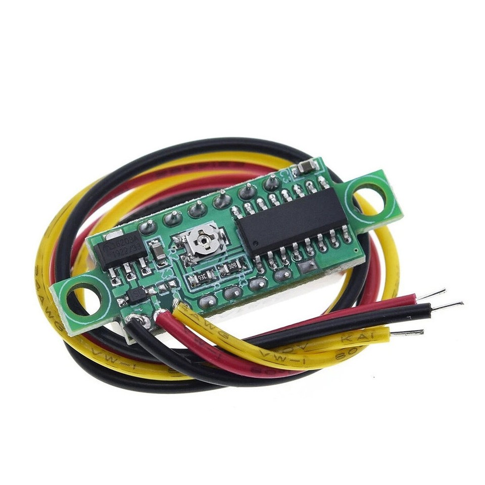 * DC 0-100V 0.28" LED Voltmeter Display Voltage Panel Meter Blue Red 3 ...