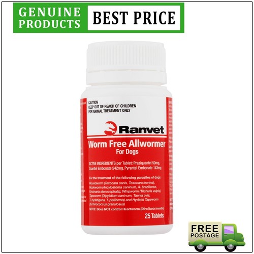 Ranvet Allwormer 25 Tablets for Small Dogs (10 kg) | eBay Australia