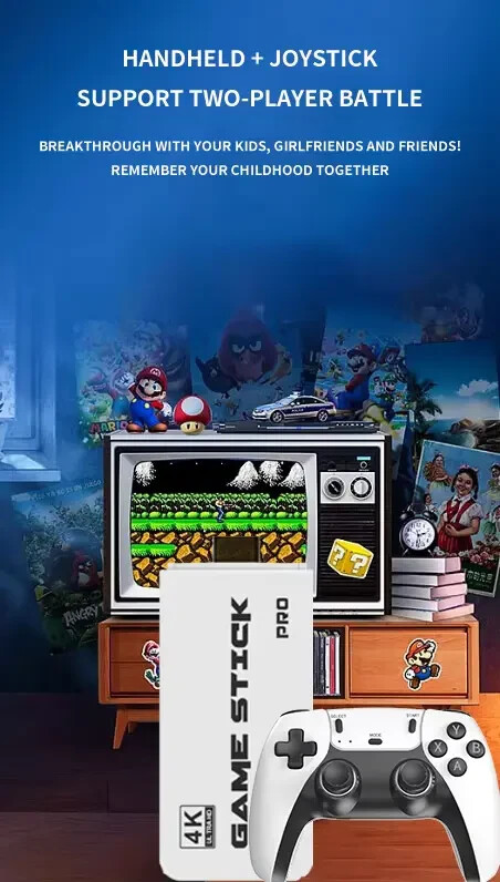 M15 Pro 4K Game Stick Console – 64GB/128GB with Wireless Gamepads ...