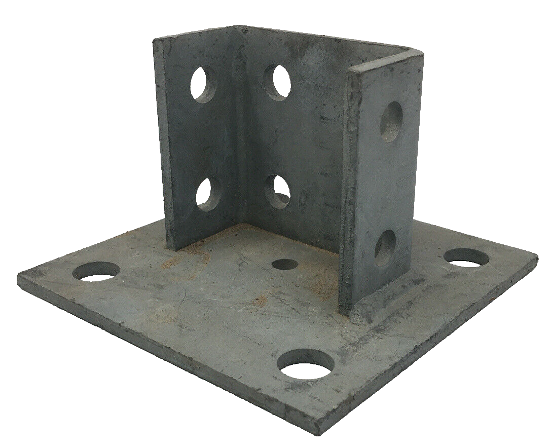 B281SQHDG B-LINE Strut Post Base, Square, For Double 1-5/8 Inch x 1-5/8 ...