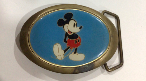 Vintage 1983 Baron Buckle Mickey Mouse Solid Brass | eBay UK