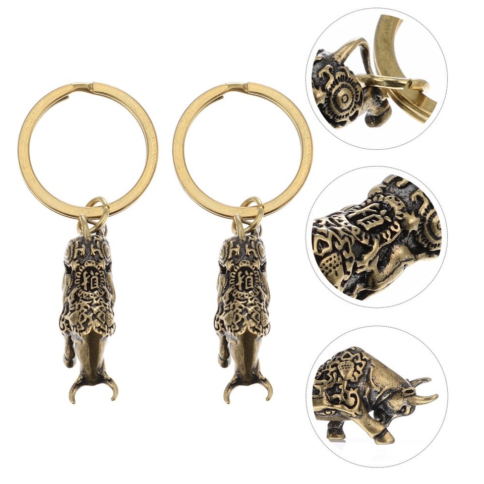 2pcs New Year Pendants Decorative Retro Pendants Key Chain Decors ...