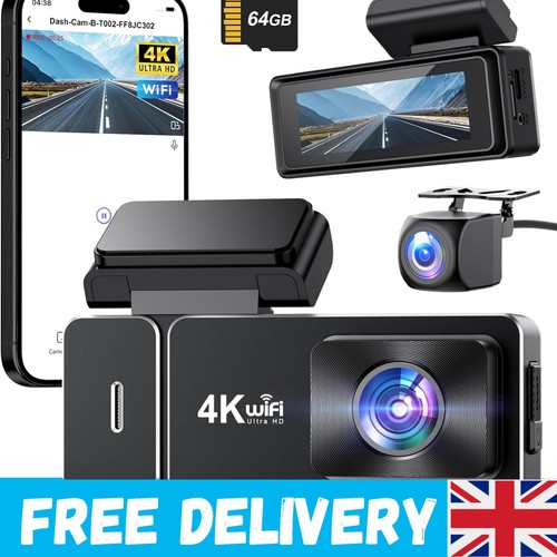 Super Night Vision Dash Camera - 4K Front & Rear with G-Sensor & Loop ...