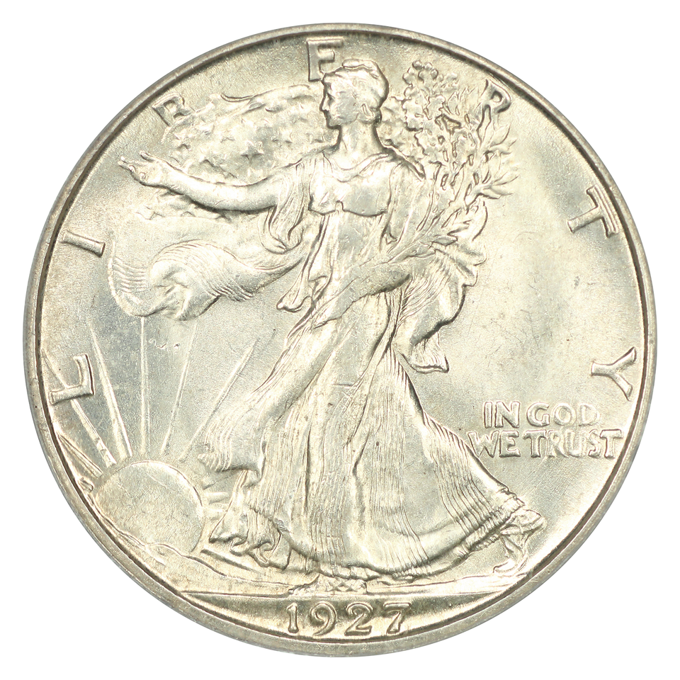 1927-S 50C PCGS MS64 - Walking Liberty Half Dollar - Scarce Early ...