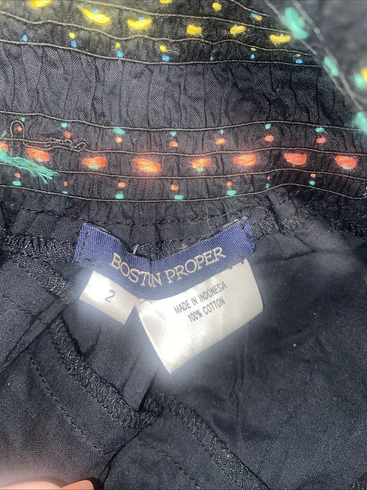 Boston Proper Black Tier Boho Maxi Skirt Small Sequin Bead Embroidery ...